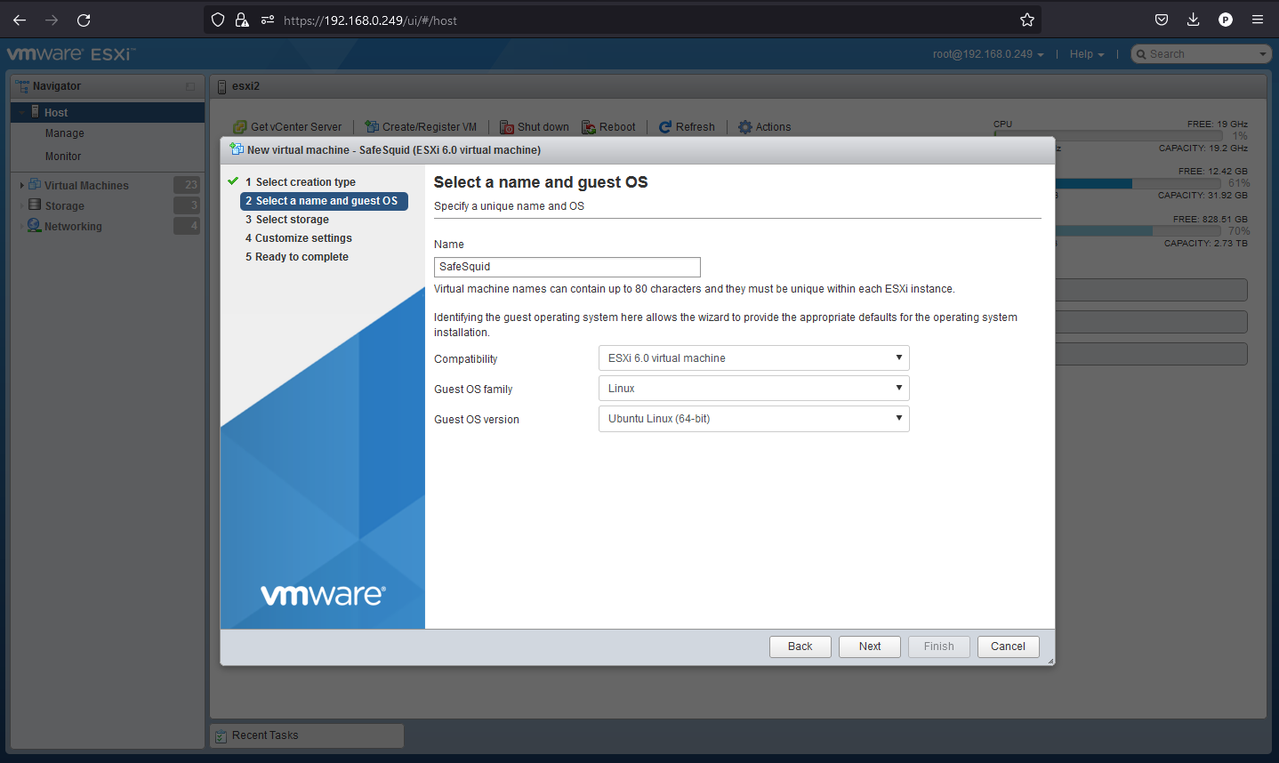 Install SafeSquid Secure Web Gateway on VMware EXSi server